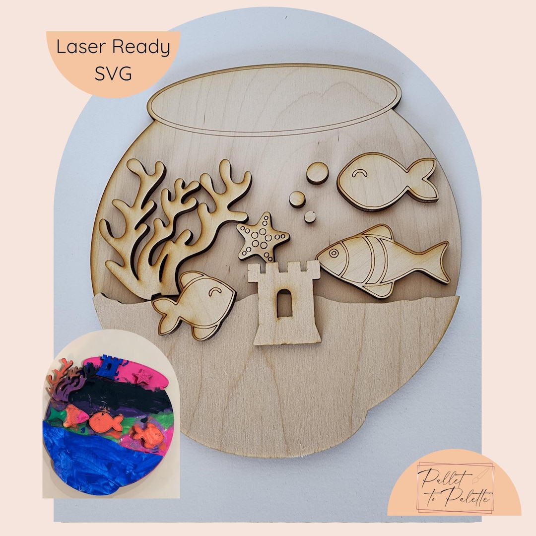 Fishbowl Paint Project: Kids Craft Kit Laser Cut File (digital Download ...