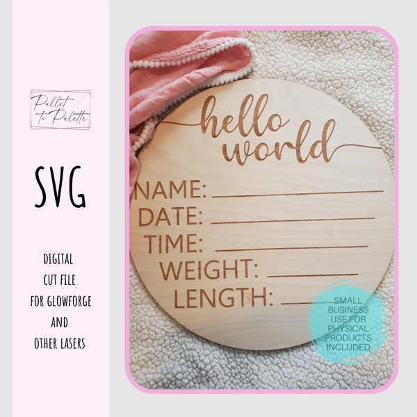 Birth Announcement Disc Svg - Etsy