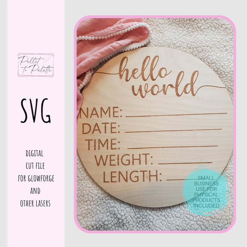 Hello World Digital Download SVG Milestone Disc Announcement - Etsy