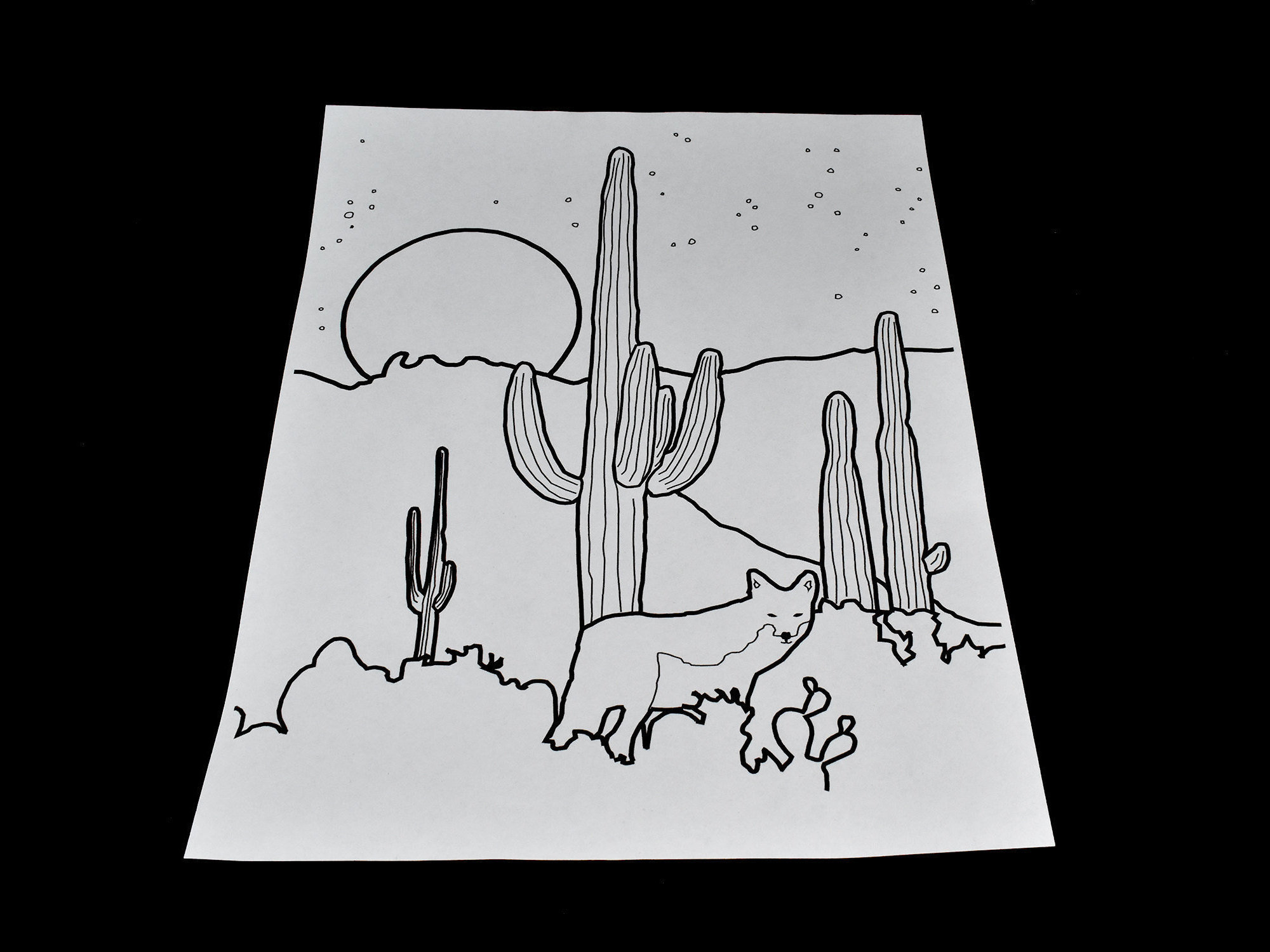 Desert Coyote Coloring Page