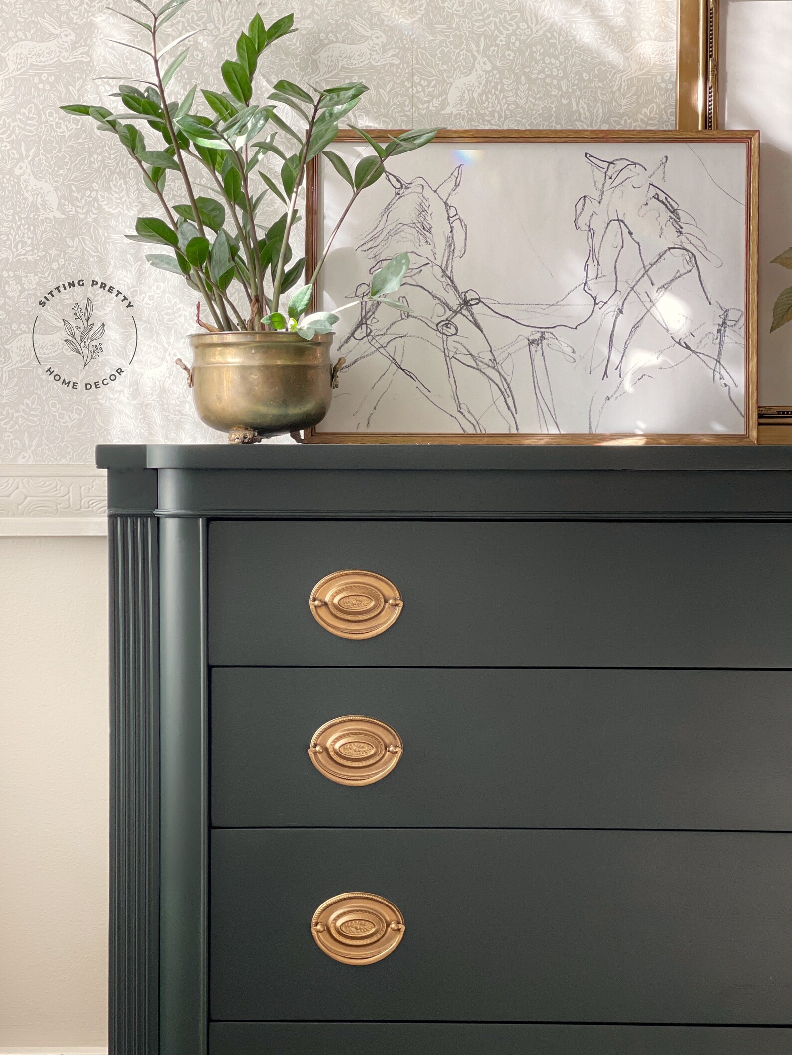 SOLD OUT Vintage Moody Emerald Green Hepplewhite Duncan Phyfe Dresser - Etsy