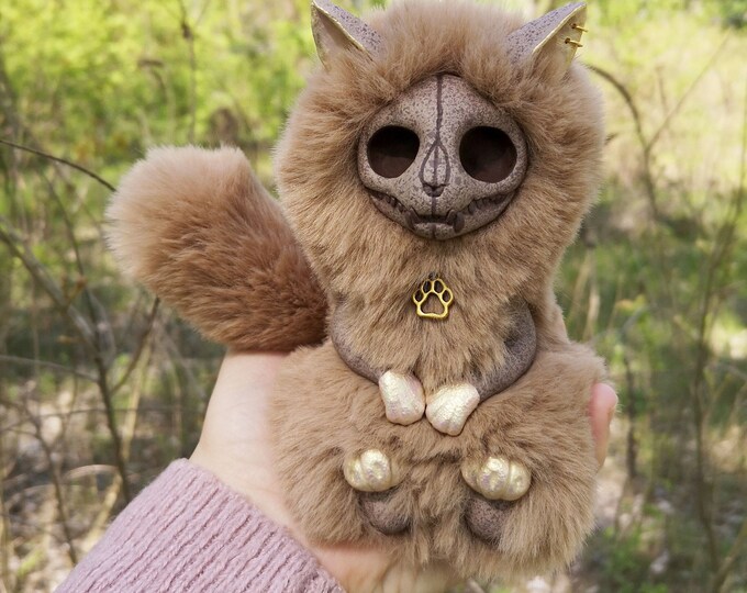 Cute Beige Skeleton Kawaii Goth Plush Animal Skull Doll Gothic Room ...