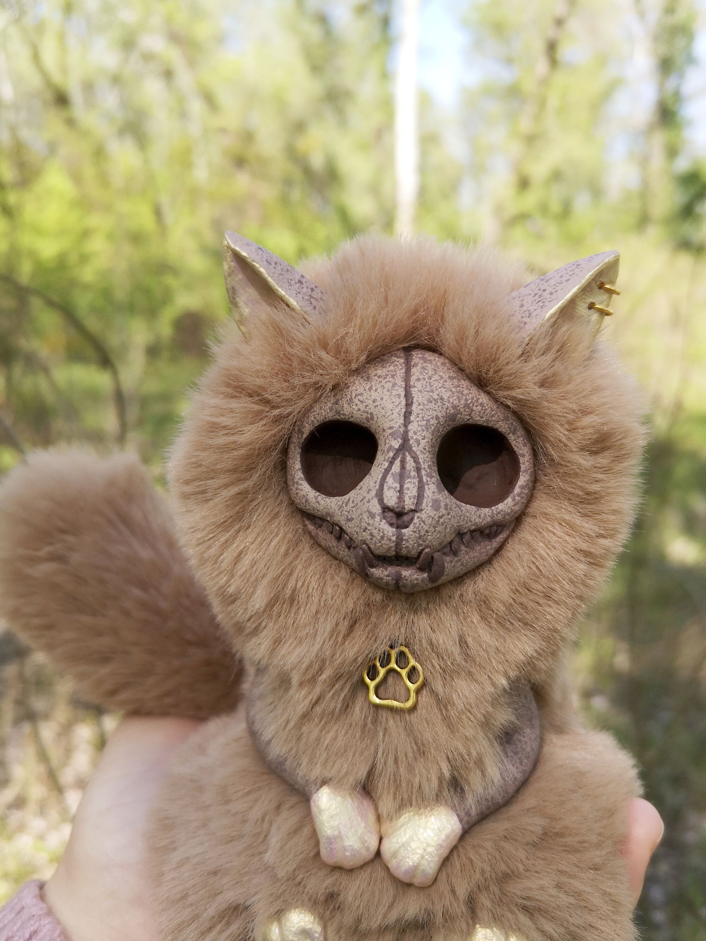 Cute Beige Skeleton Kawaii Goth Plush Animal Skull Doll Gothic - Etsy