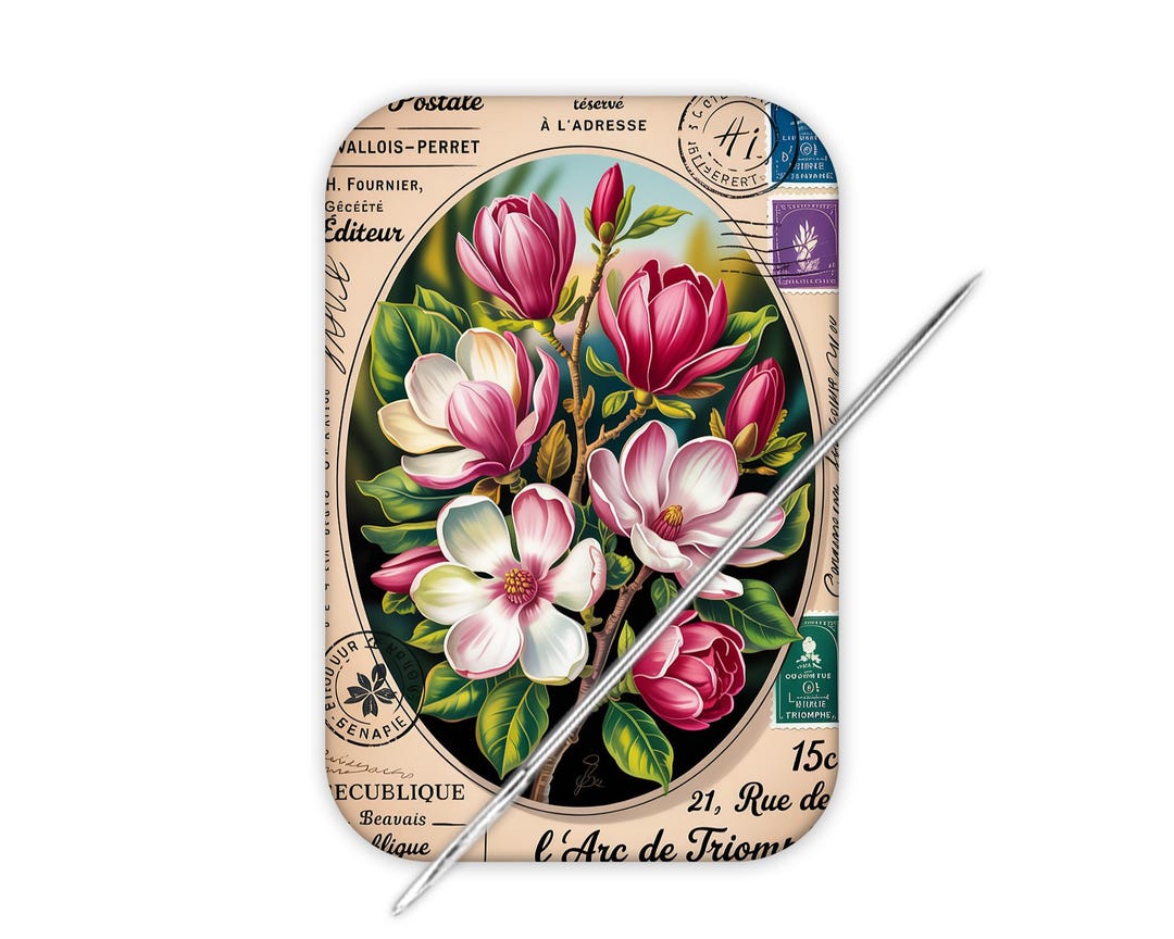 Large Floral Needle Minder, Embroidery Scissors Holder - Etsy