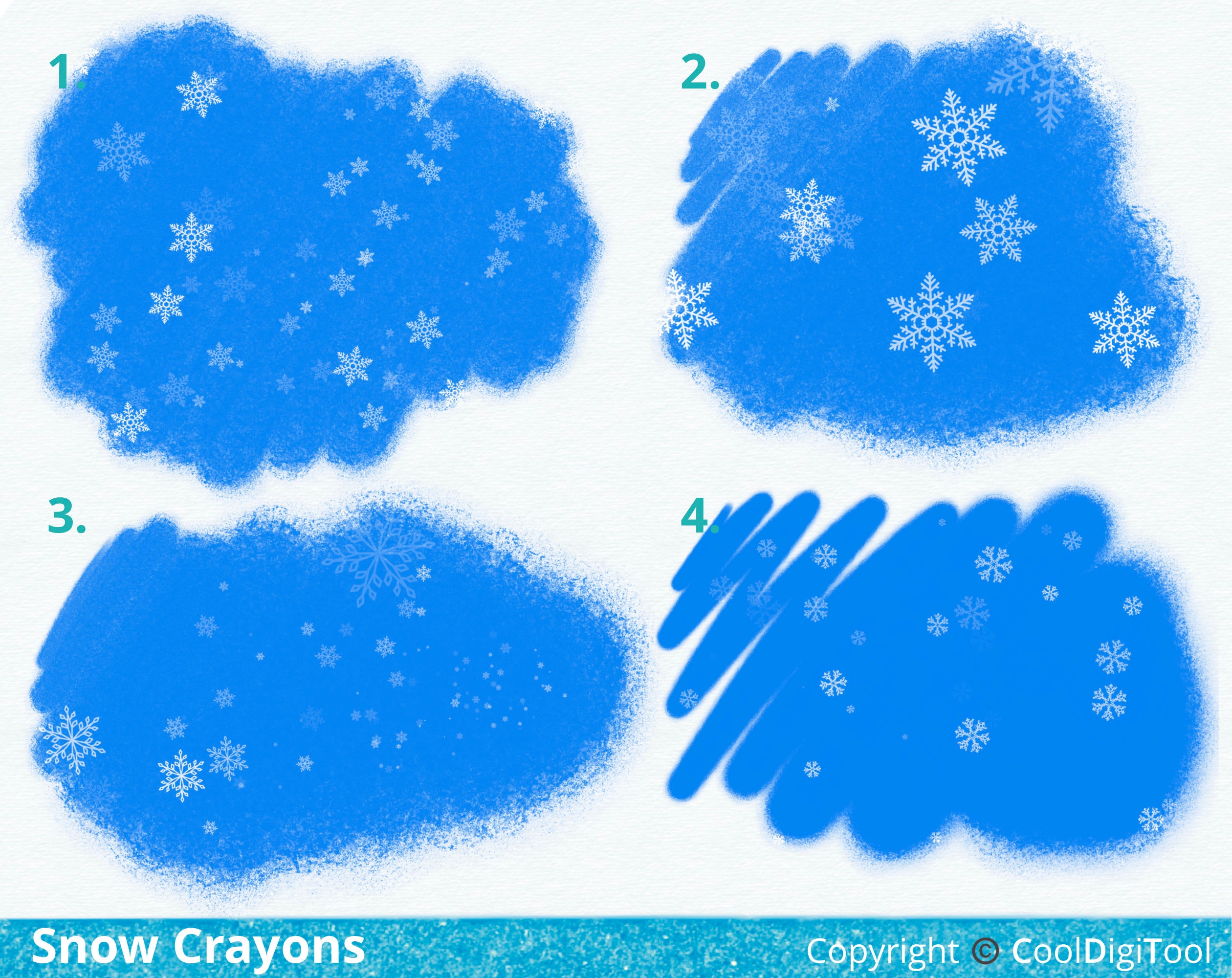 Procreate Snow Brushes: 8 Procreate Snowflake Crayons for | Etsy