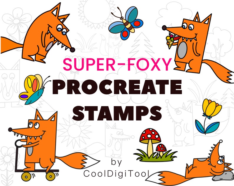 Procreate Cartoon Brushes: 26 Funny Stamps / Digital Templates - Etsy