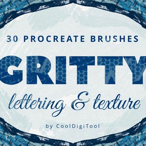 Gritty Procreate Brushes for Lettering and Textures: 30 Grunge Brushes ...
