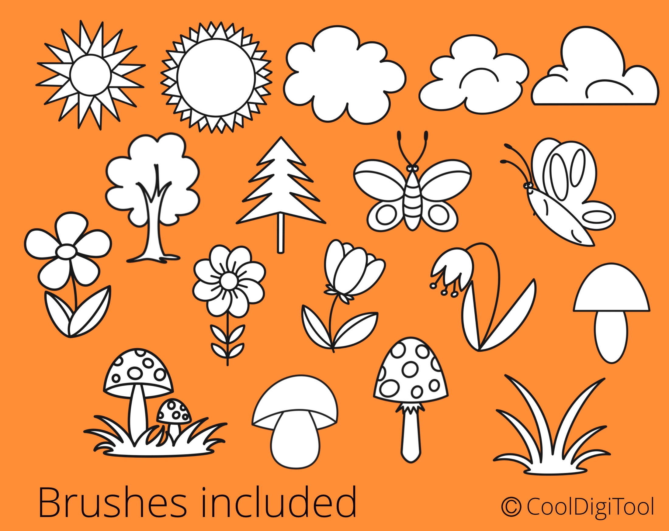 Procreate Cartoon Brushes: 26 Funny Stamps / Digital Templates for ...