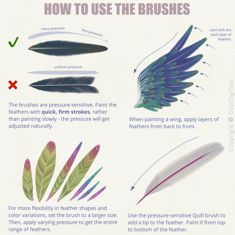 Procreate Feather Brushes 35 Dynamic Procreate Brushes for - Etsy