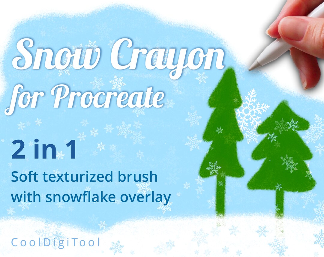 Procreate Snow Brushes: 8 Procreate Snowflake Crayons for Painting on ...