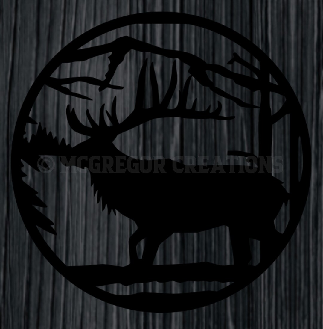 Bull Elk Circle Modern Sign File DXF/SVG Laser/plasma Mcgregor ...
