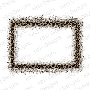 Distressed Leopard Print Splatter Frame PNG Sublimation - Etsy