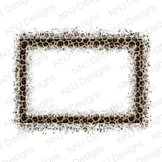 Distressed Leopard Print Splatter Frame PNG Sublimation | Etsy