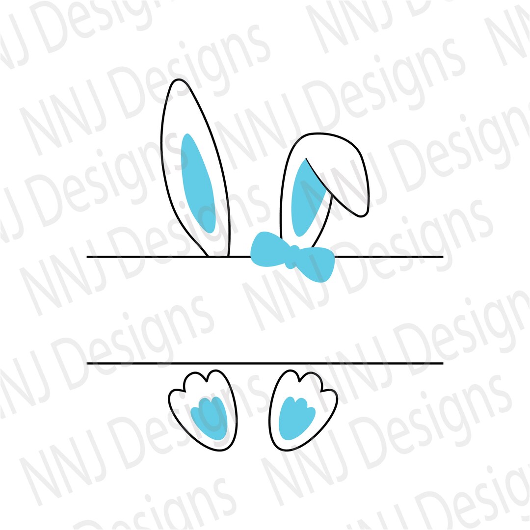 Easter Bunny Monogram SVG Rabbit Ears Boy Kid Shirt Cut Files for ...
