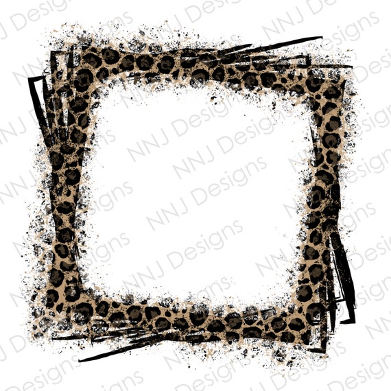 Leopard Print Splatter Frame PNG Sublimation Designs Splash - Etsy UK