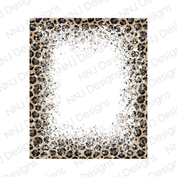 Leopard Print Splatter Rectangle Frame PNG Sublimation Designs | Etsy