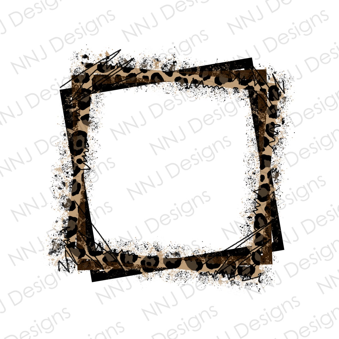 Leopard Print Splatter Frame: PNG Sublimation Design (digital Download ...
