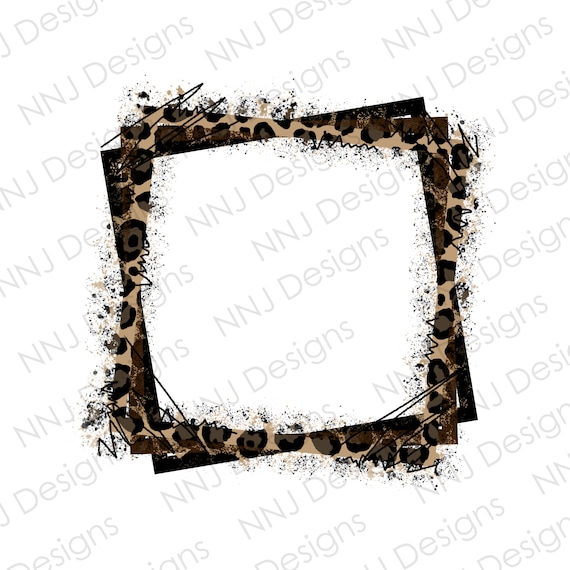 Leopard Print Splatter Frame PNG Sublimation Designs Splash | Etsy