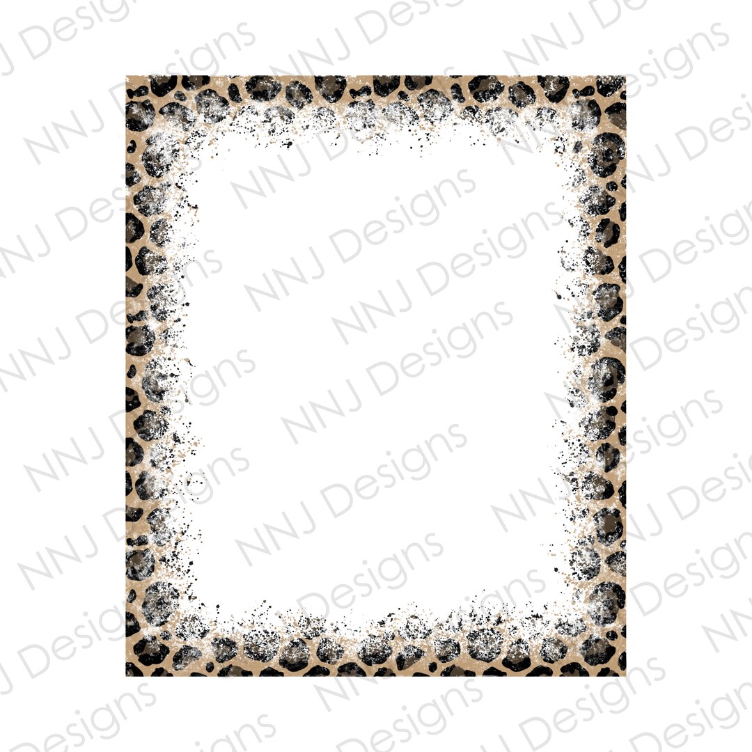 Leopard Print Splatter Rectangle Frame PNG Sublimation Designs Splash ...