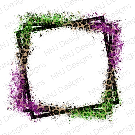 Leopard Print Splatter Frame PNG Sublimation Designs Splash | Etsy