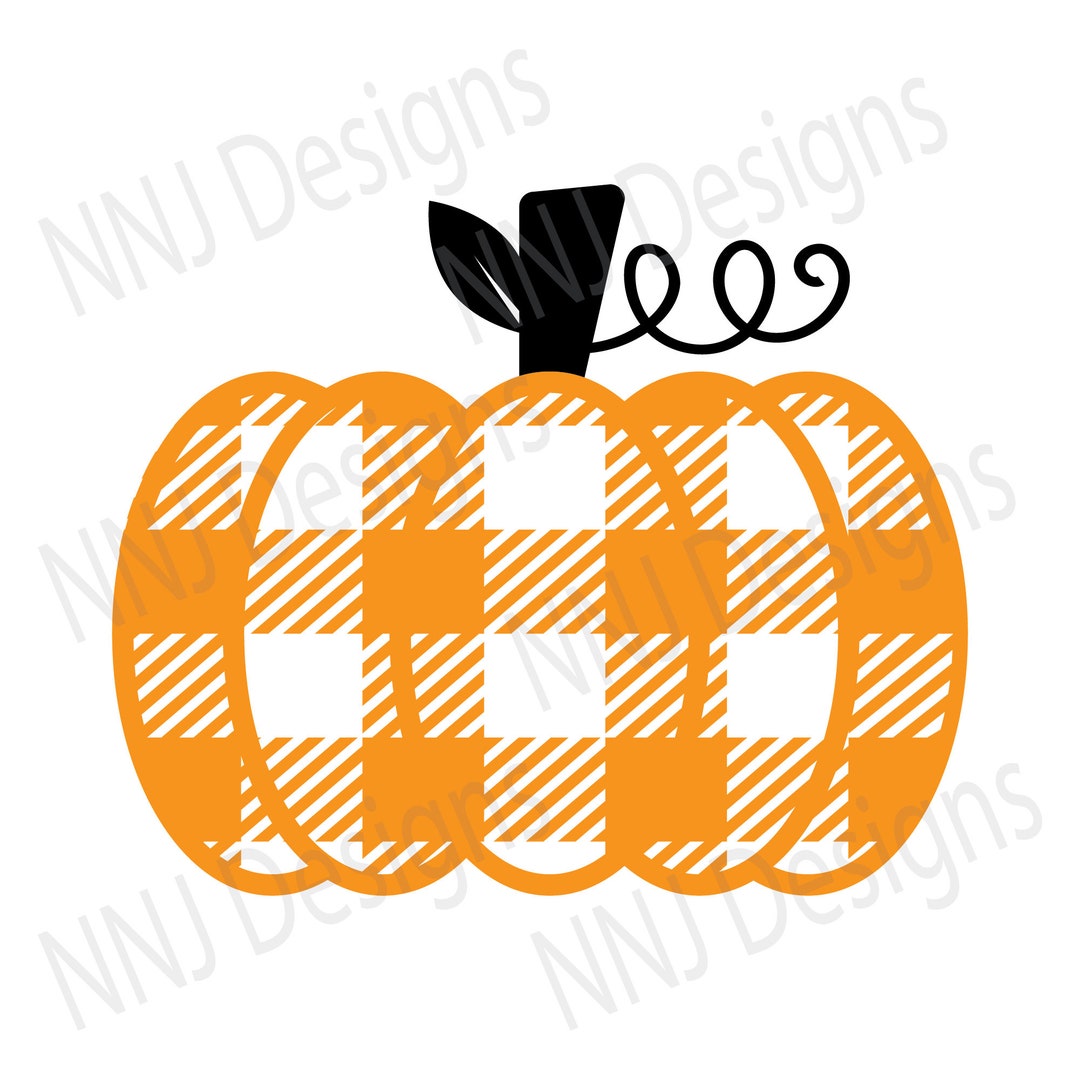 Buffalo Plaid Pumpkin SVG Happy Halloween Party Fall Orange Buffalo ...
