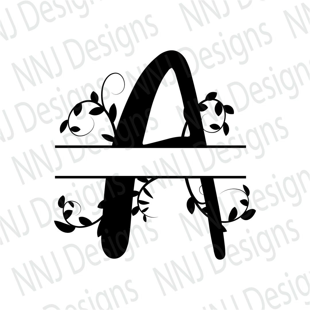 Full Alphabet SVG Split Monogram Letters Wedding Calligraphy Regal Font ...