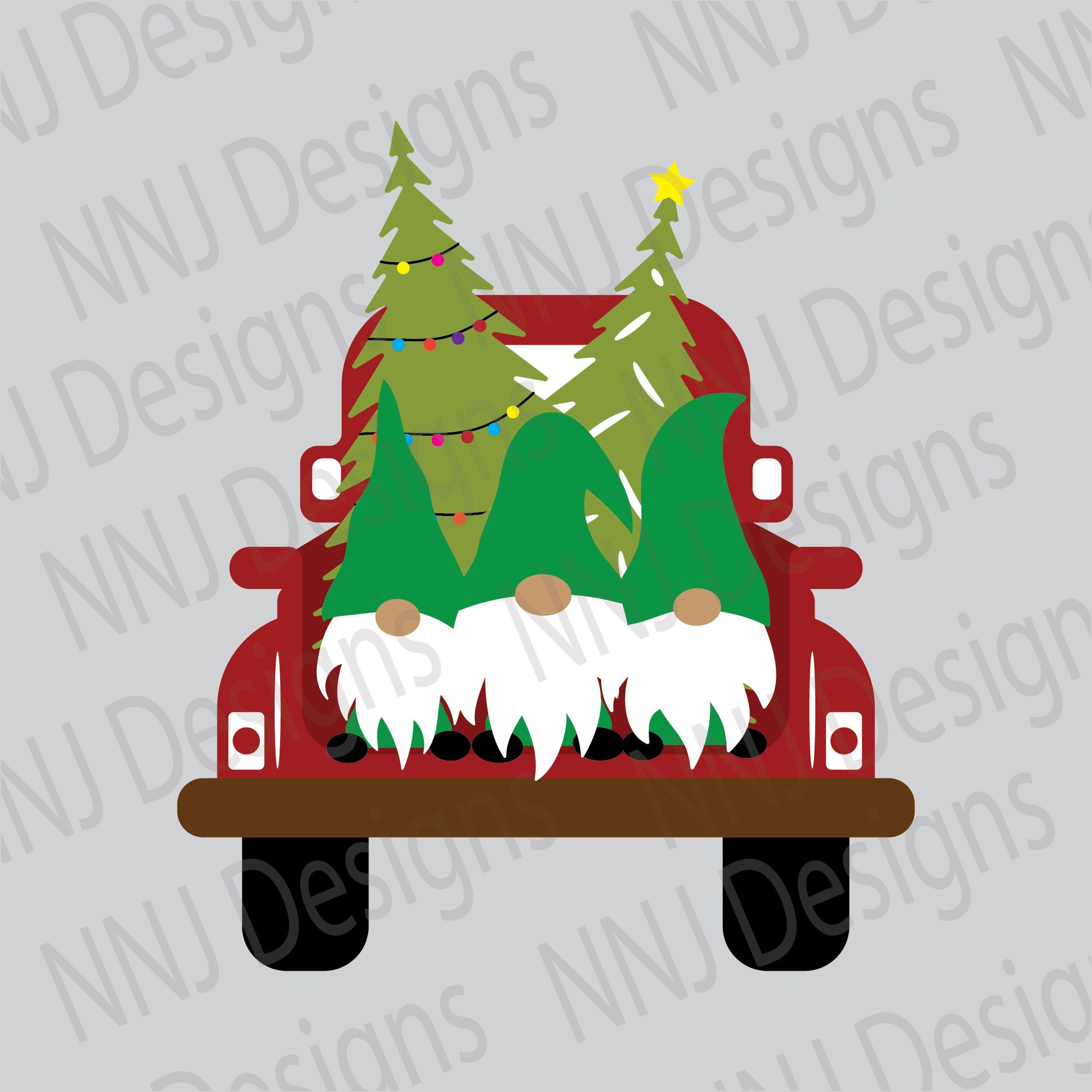 Christmas Truck With Gnomes SVG Christmas Tree Svg Merry - Etsy