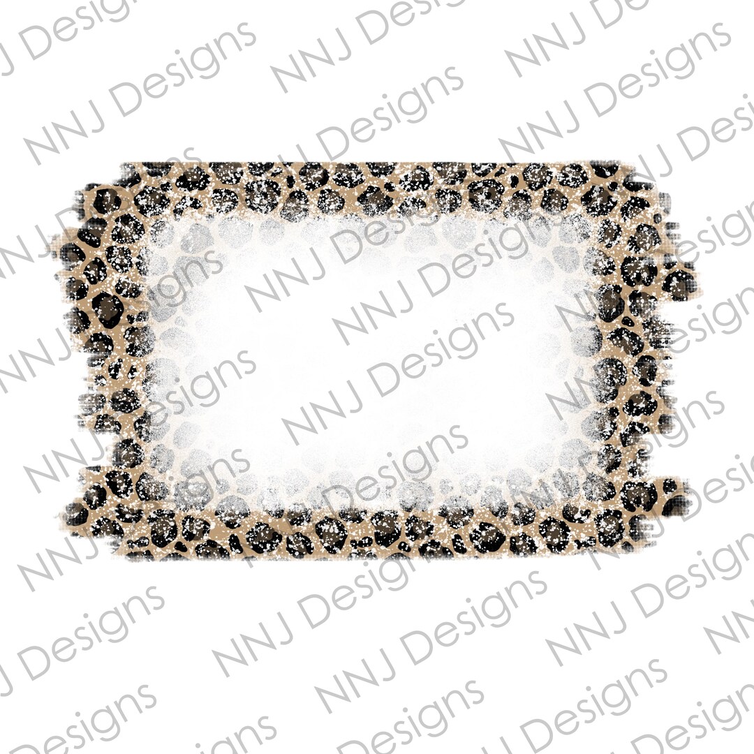 Leopard Print Splatter Rectangle Frame PNG Sublimation Designs Splash ...