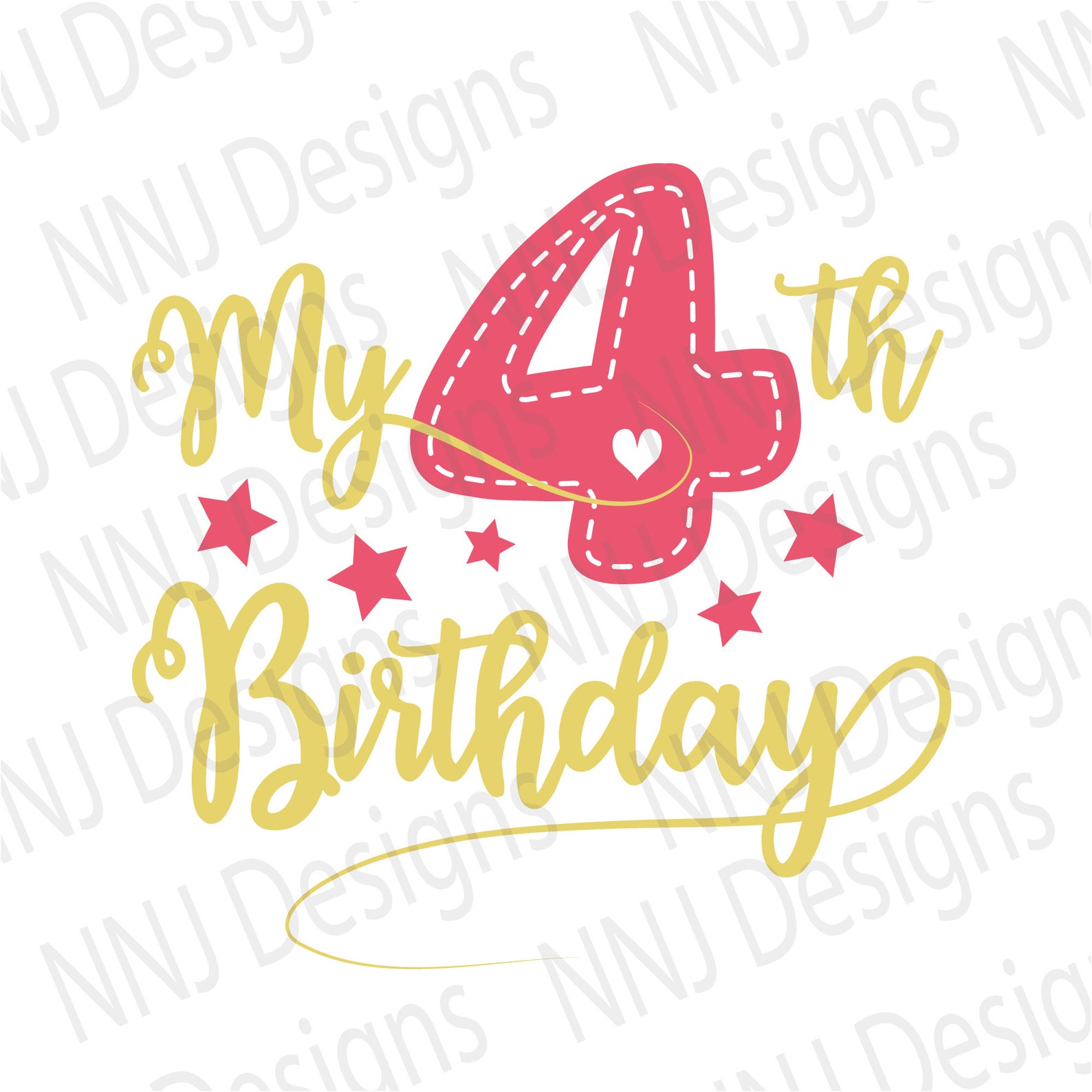 Mi 4o cumpleaños SVG cumpleaños de cuatro años cuarta | Etsy