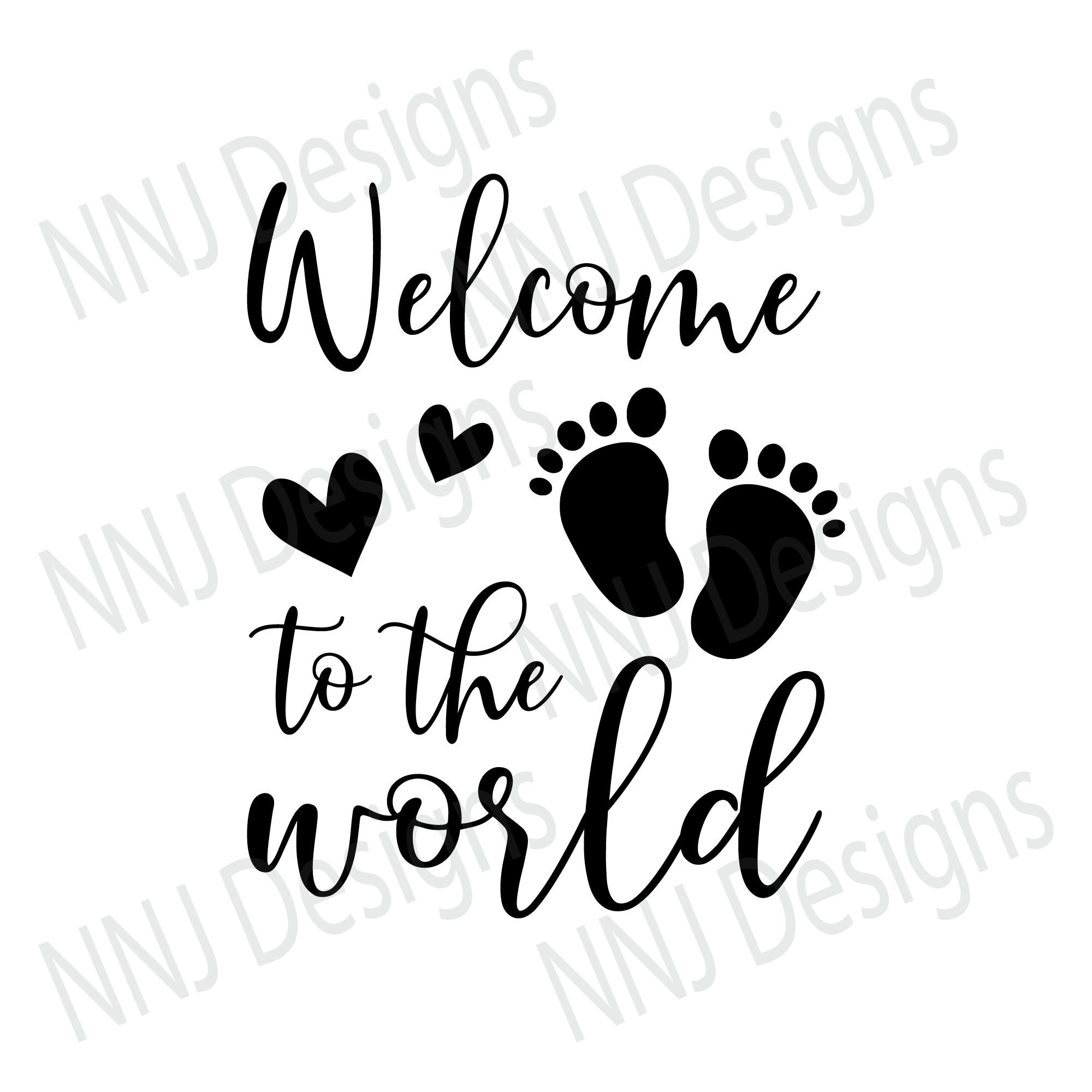 Welcome to the World SVG Baby Digital Files Download Cutting | Etsy