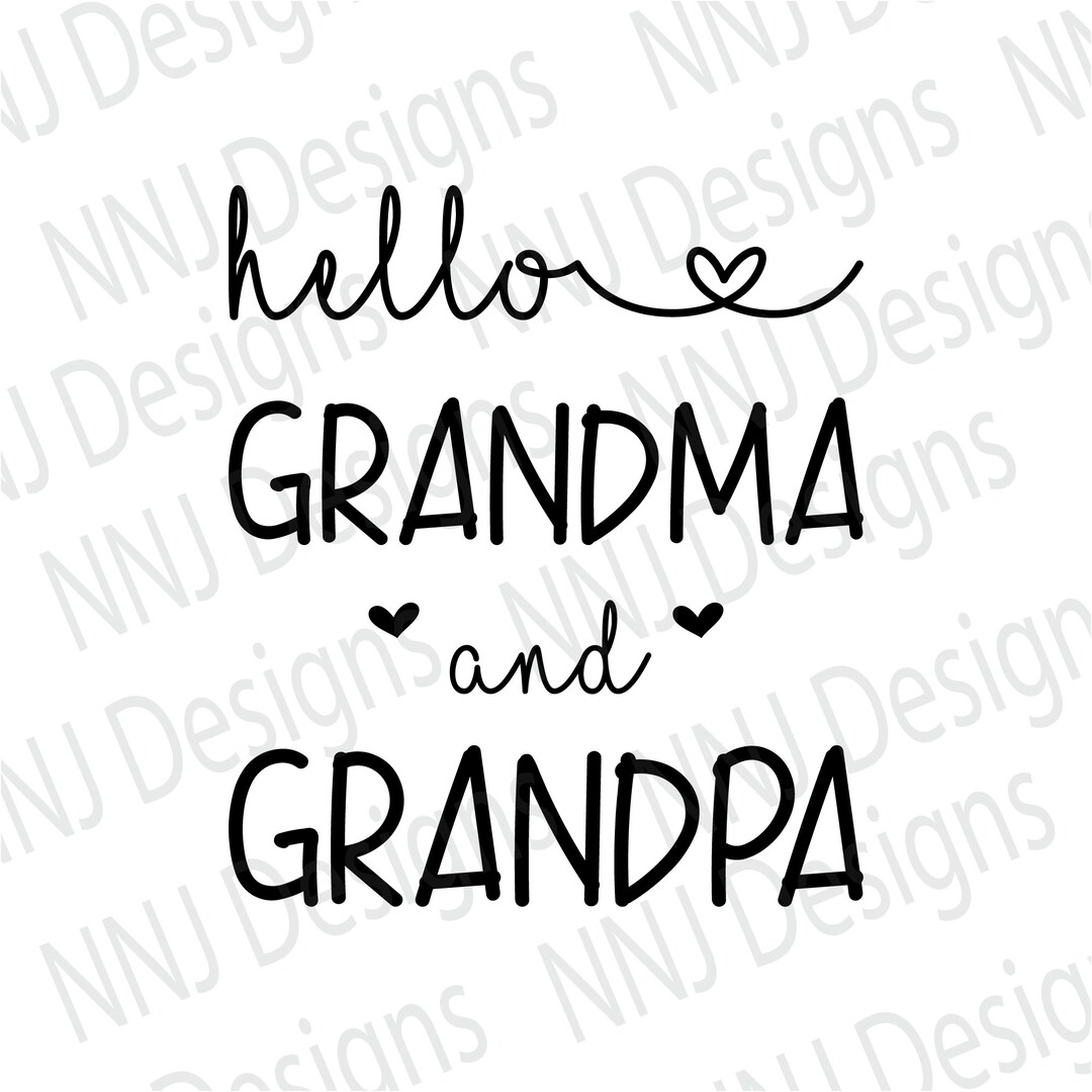 Hello Grandma and Grandpa SVG: Pregnancy Announcement (digital Download ...