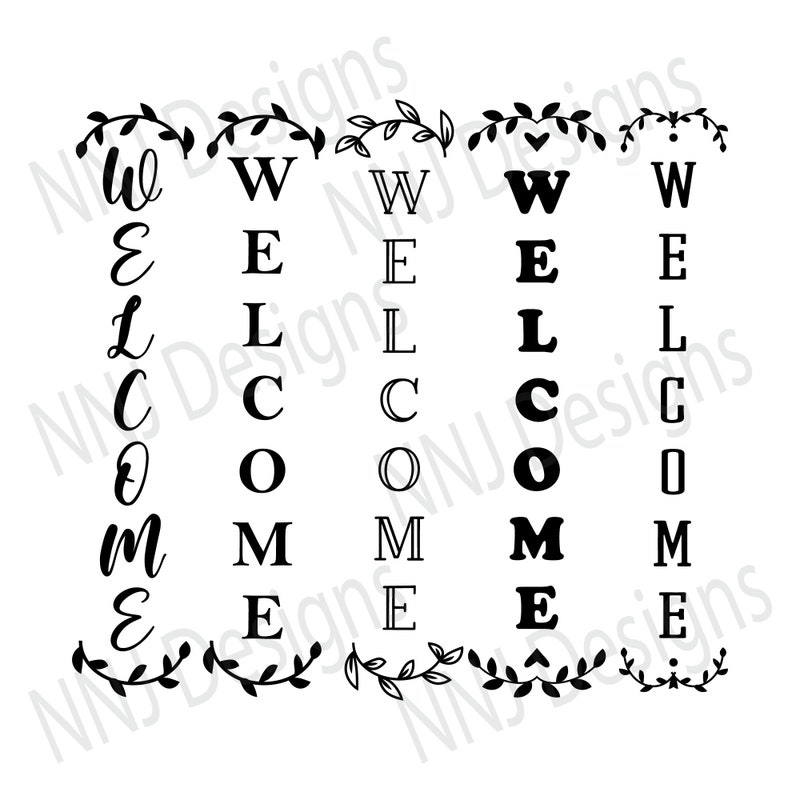 Vertical Welcome Svg - Etsy