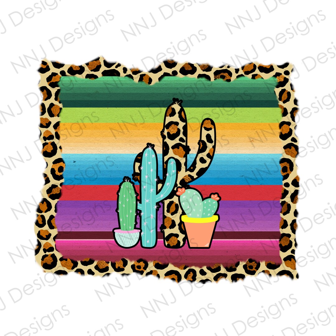 Serape Cactus PNG Sublimation Designs Download Digital Print Clipart ...