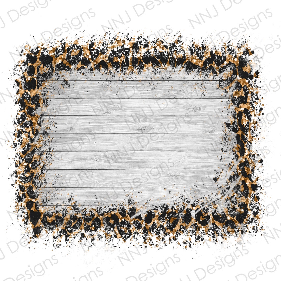 White Rustic Wood PNG Sublimation Designs Distressed Leopard Background ...