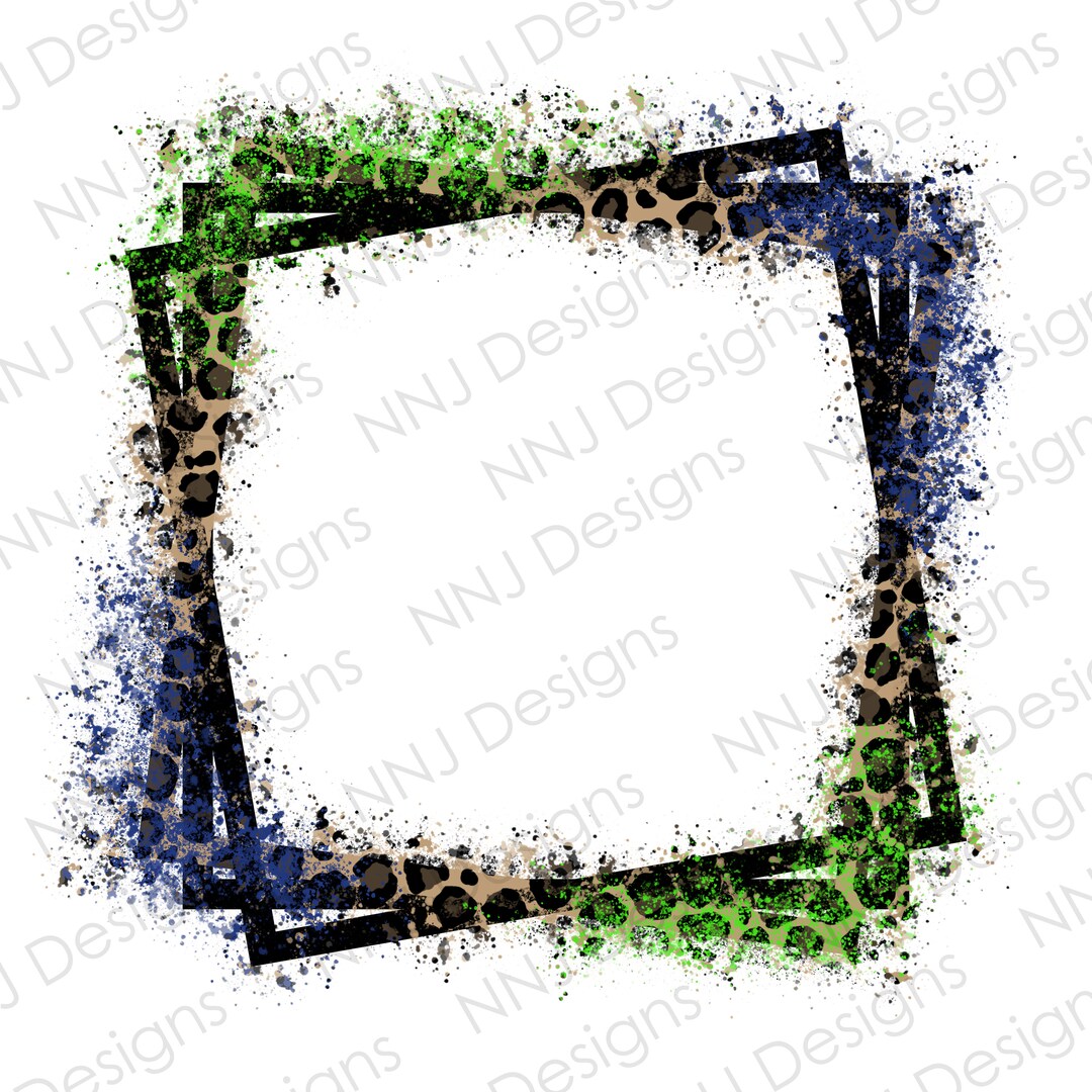 Leopard Print Splatter Frame PNG Sublimation Designs Splash Paint ...