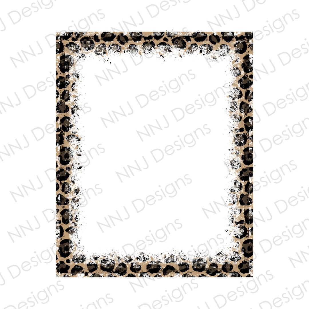 Leopard Print Splatter Frame PNG: Sublimation Design (digital Download ...