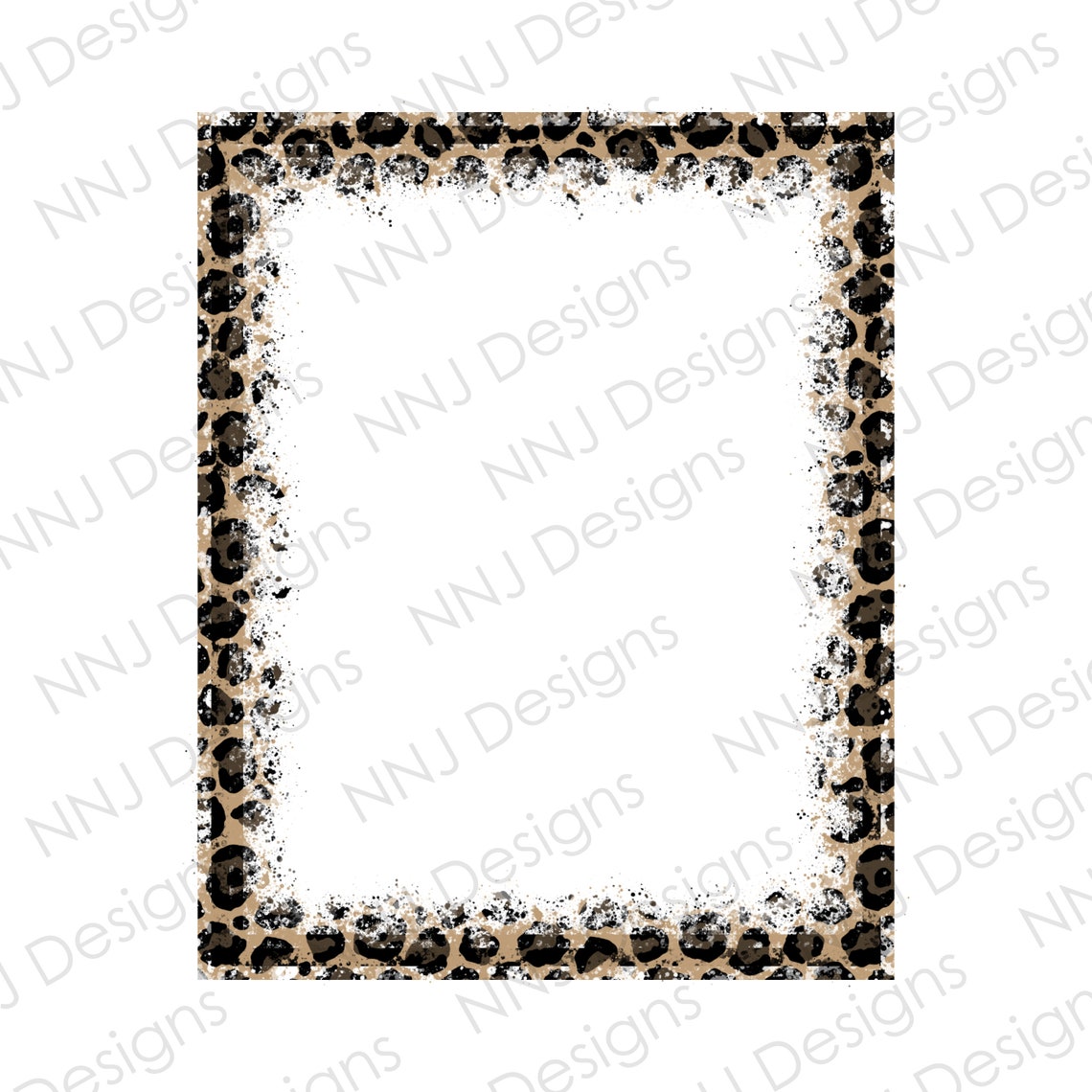 Leopard Print Splatter Frame PNG: Sublimation Design (digital Download ...