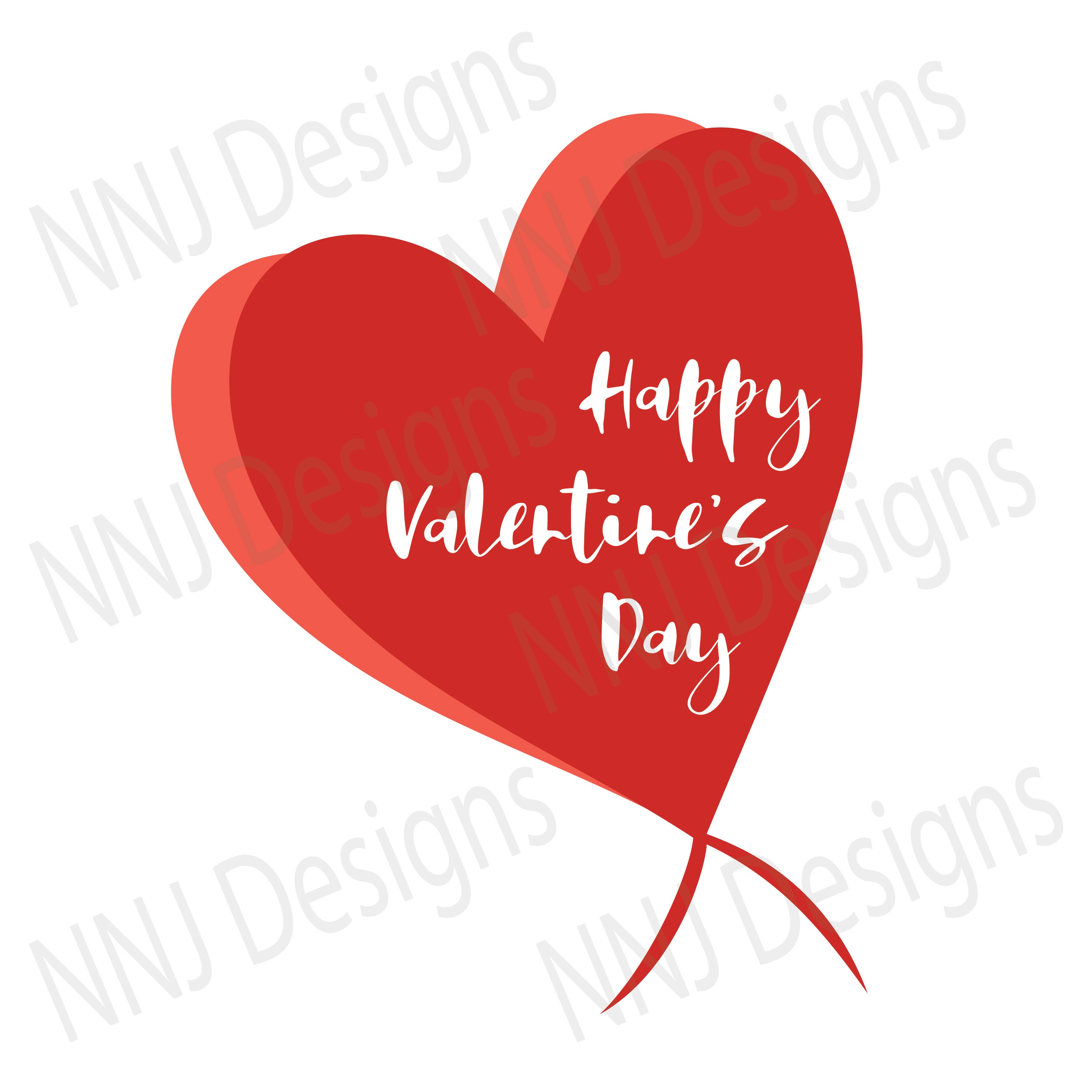 Happy Valentine's Day SVG Love Heart Couple Cute Clipart | Etsy