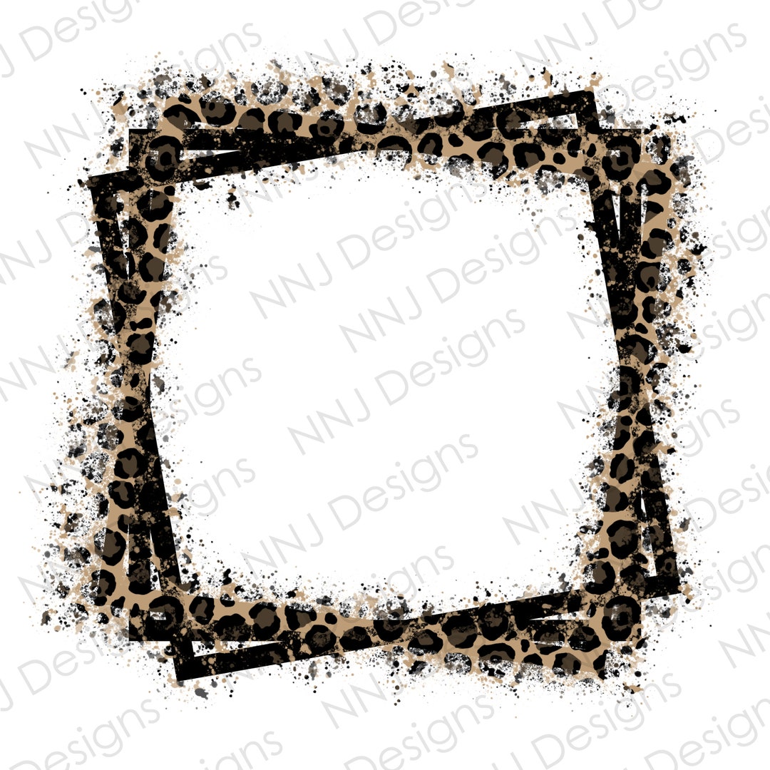 Leopard Print Splatter Frame PNG Sublimation Designs Splash Paint ...