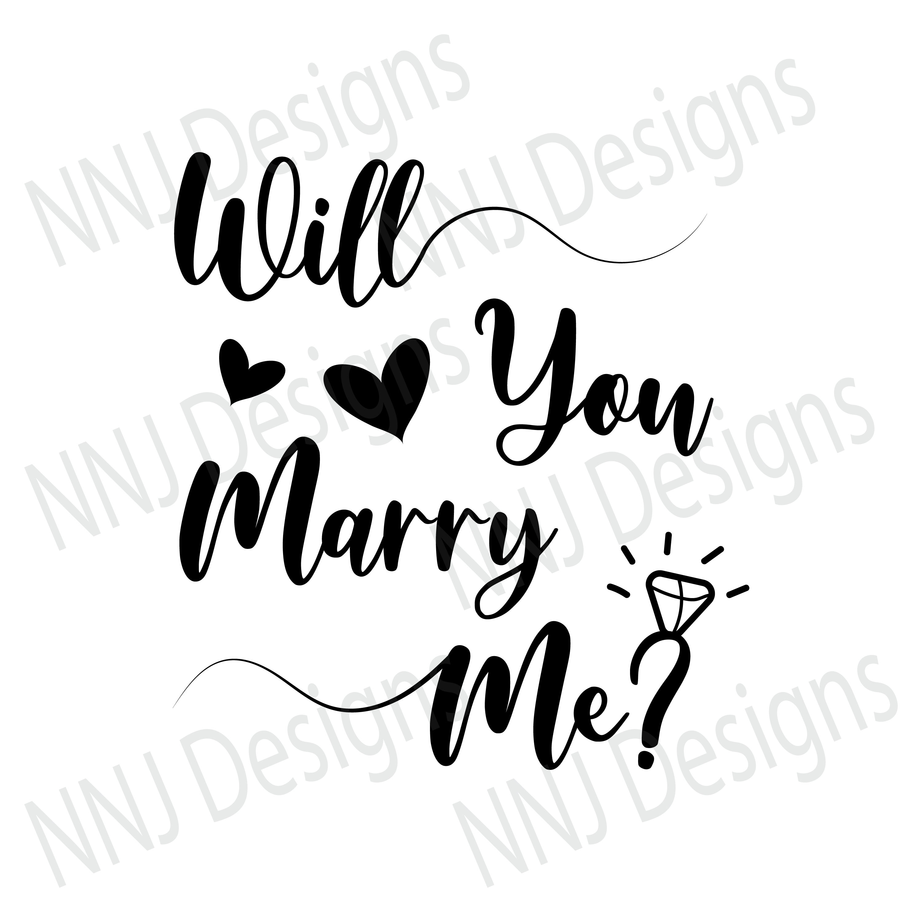 Will You Marry Me SVG Digital Files Download Wedding Just - Etsy Ireland