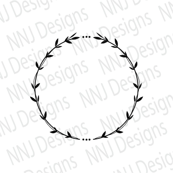 Laurel Leaf Wreath SVG Circle Leaves Frame Round Monogram Cut - Etsy