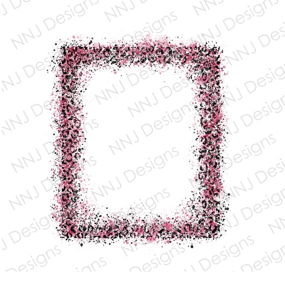 Leopard Print Splatter Frame PNG Sublimation Designs Pink - Etsy