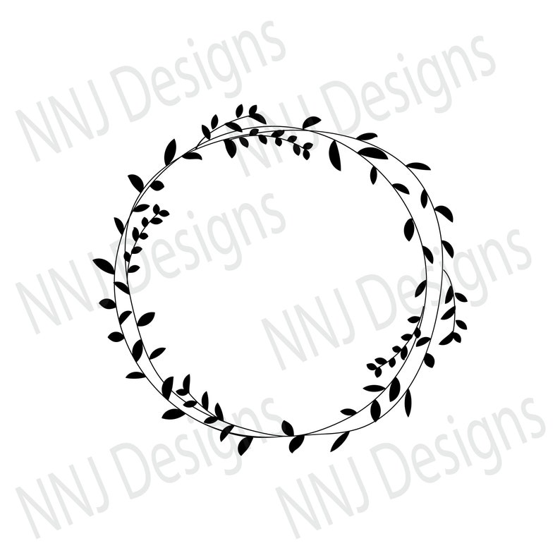 Laurel Wreath SVG Round Circle Monogram Frame Leaves Leaf - Etsy