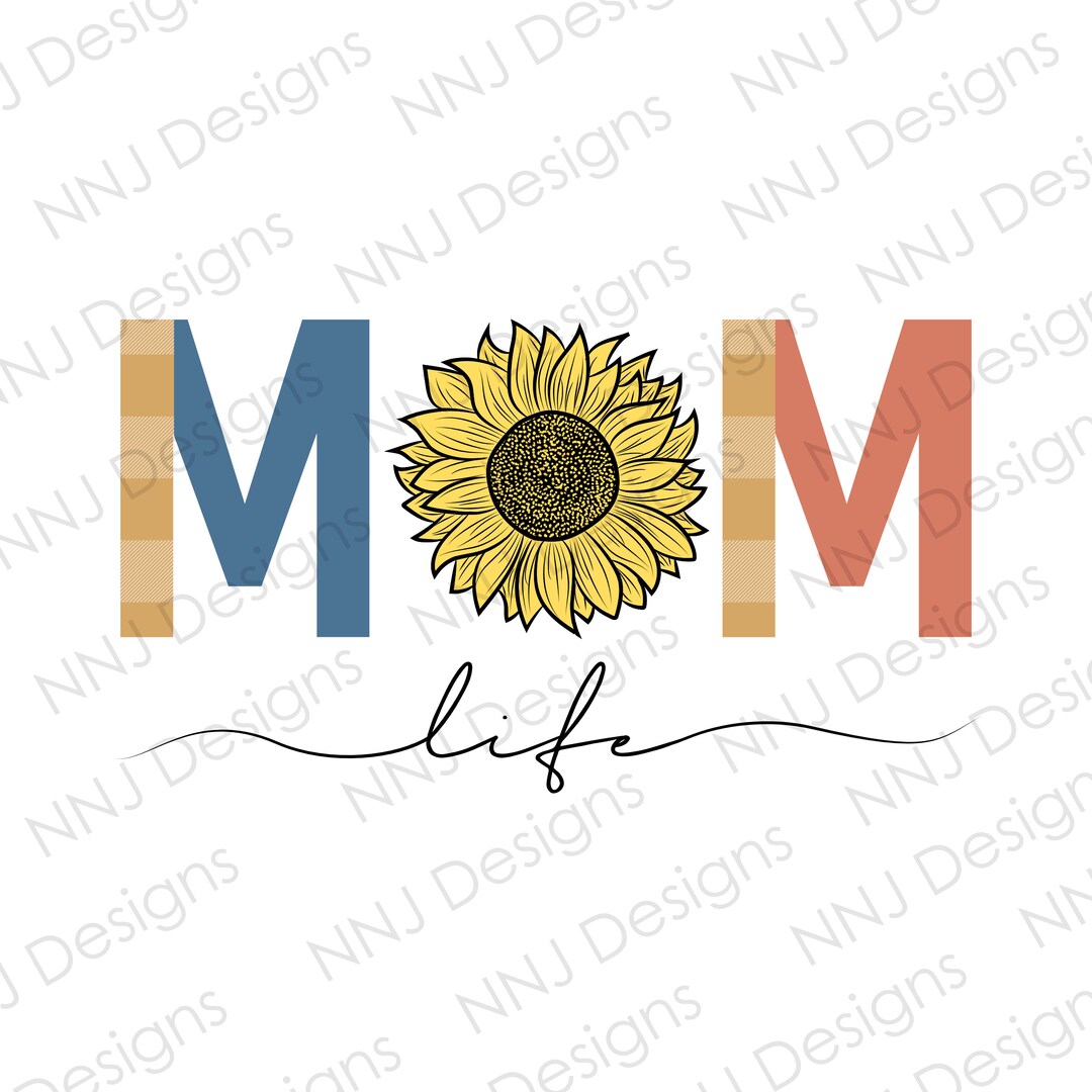Mom Life Sunflower Sublimation Designs Half Buffalo Plaid Boho - Etsy