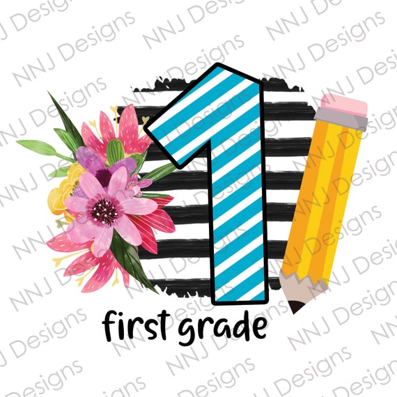 Back to School First Grade PNG Sublimation Designs Digital | Etsy