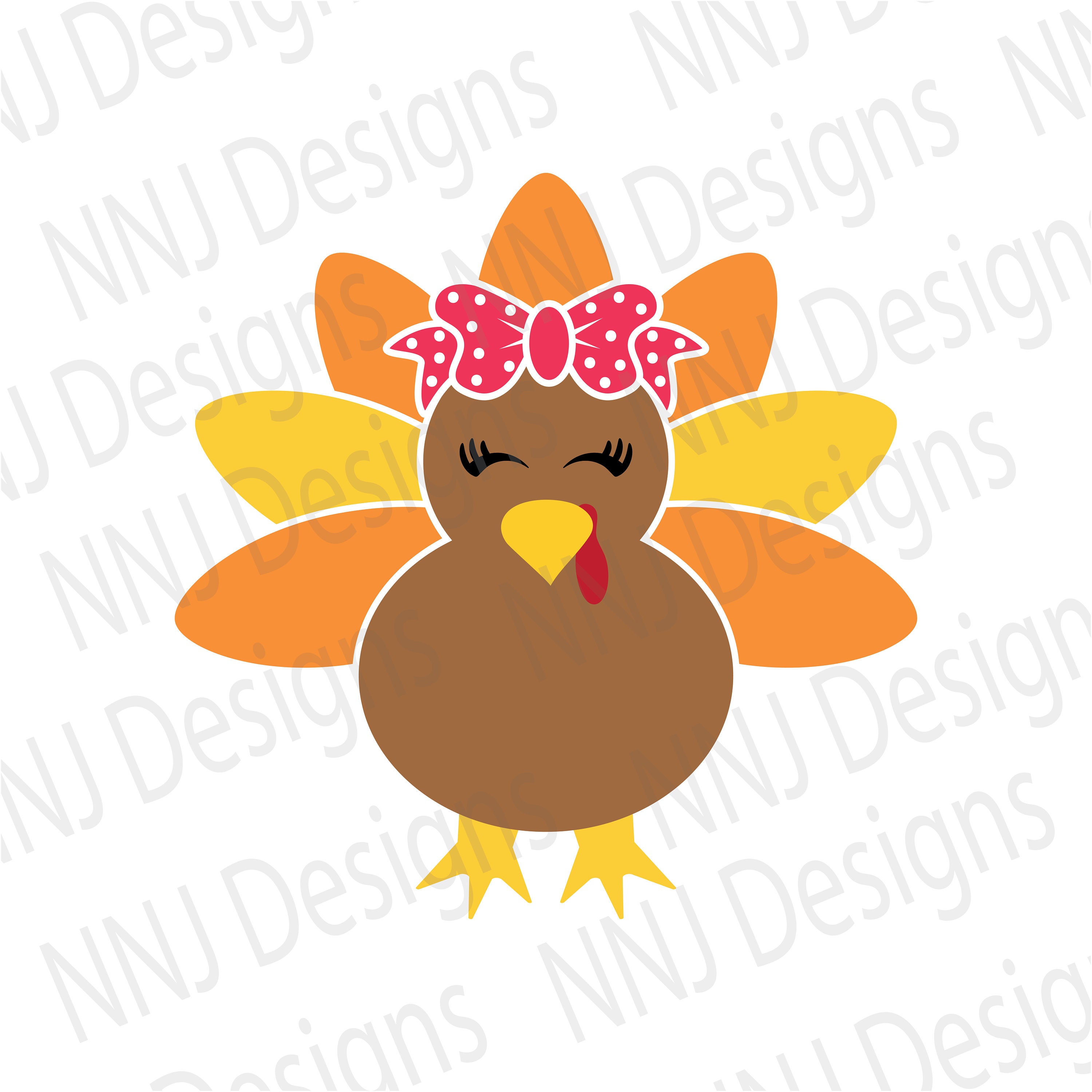 Turkey Girl with Bow SVG Girl Turkey Svg Girls Thanksgiving | Etsy