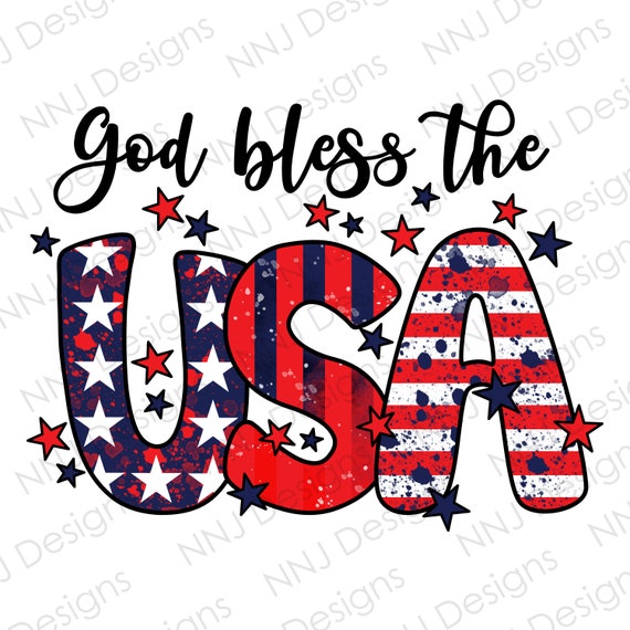 God Bless the USA PNG 4th of July God Bless America - Etsy