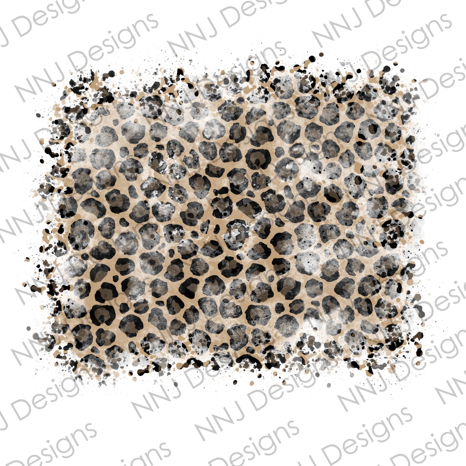 Leopard Print Splatter PNG Background Sublimation Designs Splash ...