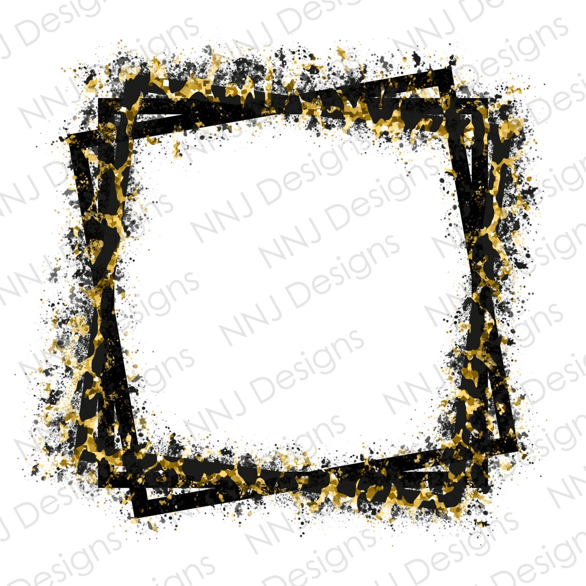 Leopard Print Splatter Frame: PNG Sublimation Design (digital Download ...