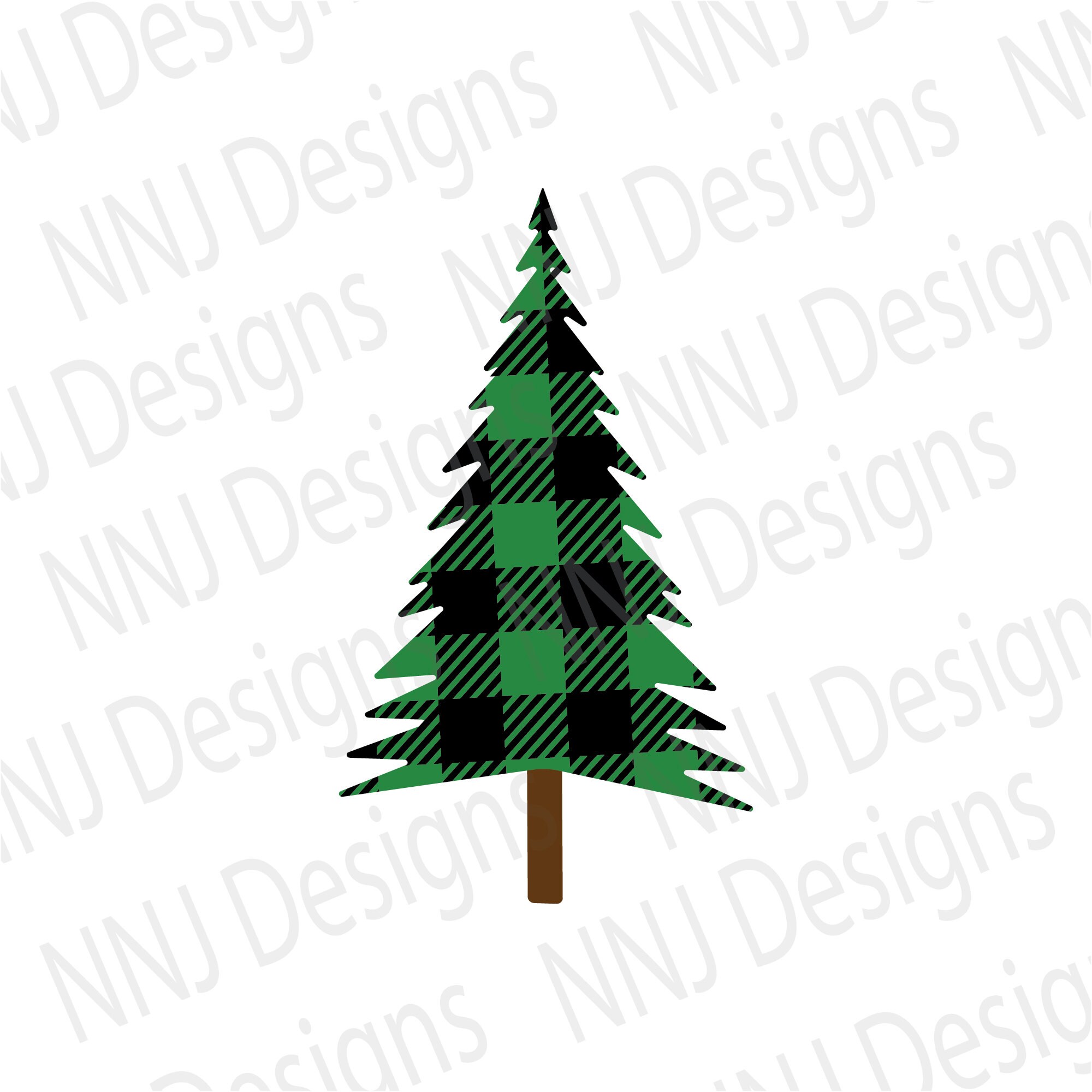 Buffalo Plaid Christmas Tree SVG Merry Christmas PNG Clip - Etsy